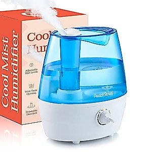 Cool Mist Humidifiers for Bedroom - 2.2L Water Tank, Baby, Office, Quiet Ultrasonic Air Vaporizer, Adjustable Mist Level, 360 Nozzle Rotation, Auto-Shut Off, Large Area Humidifier Easy Fill and Clean