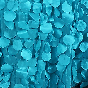 TABLECLOTHSFACTORY Vibrant Flamingo Petals 120 Round Tablecloth Turquoise