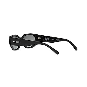 Vogue Eyewear Woman Sunglasses Black Frame, Grey Gradient Lenses, 52MM