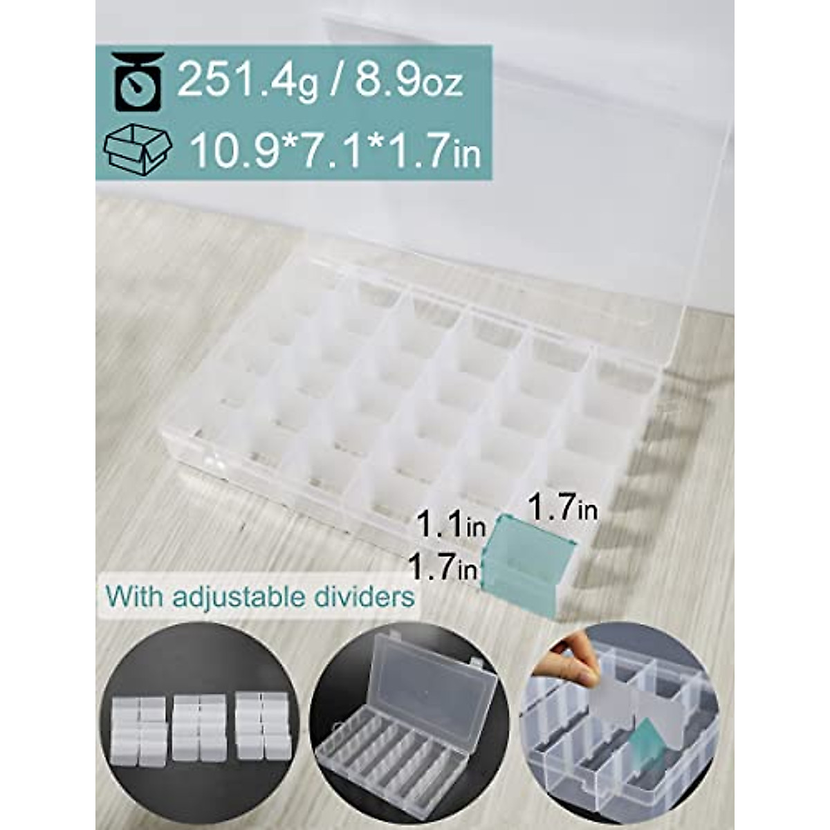 Avlcoaky Tackle Box Organizer 4 Pack 36 Compartment Bead Storage Container Jewelry Art & Craft Boxes with Dividers