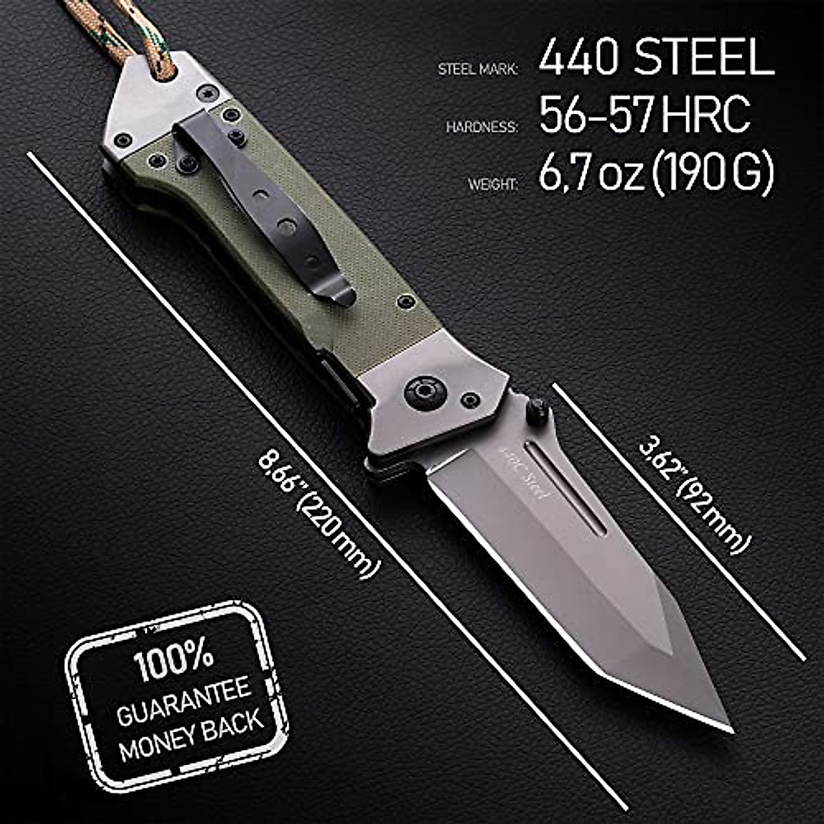 Bundle of 2 Items - Small Pocket Knife - Folding Wallet Knife - Mini Tactical Knife with Money Clip - Cool Dragon Blade Credit Card - Best for Camping Hiking EDC Work Knife Birthday Christmas Gifts