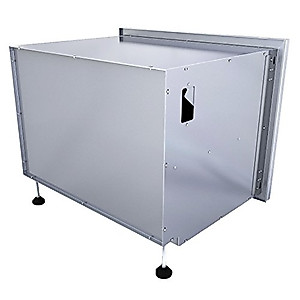 SUNSTONE DE-DDP30 Designer Series Raised Style Double Door Dry Storage Pantry, 30", Stainless Steel