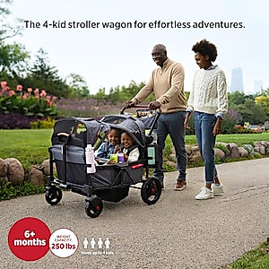 Radio Flyer Voya Stroller Wagon, 4 Seater Wagon Stroller for Kids with Low Sides, Baby Stroller Wagon, Quad Stroller