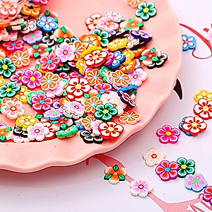 Fake Mini Flowers Slices Polymer Clay for Slime Putty Scrapbooking Embellishments Decorations Nails Arts and Crafts Decoration