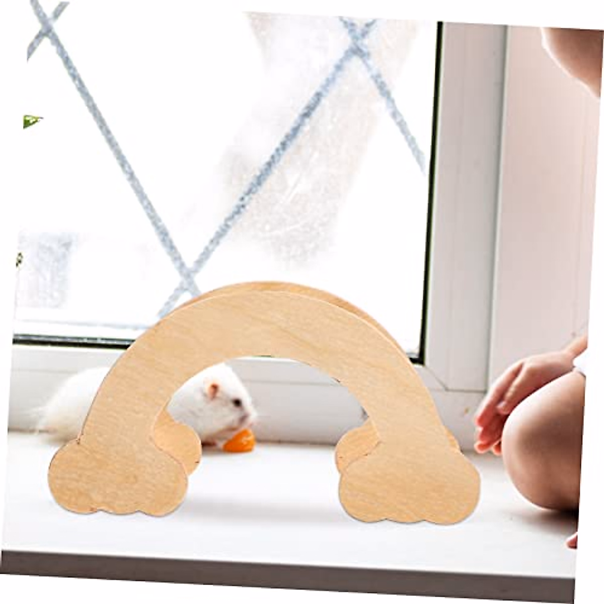 Balacoo 2pcs Hamster Wooden Toys Hamster Platform Rat Exercise Toys Critter Nation Small Animal Hideout Huts Gerbils Hideaway Toy Rabbit ramp Bunny Castle Chinchilla cage The Slide Ladder