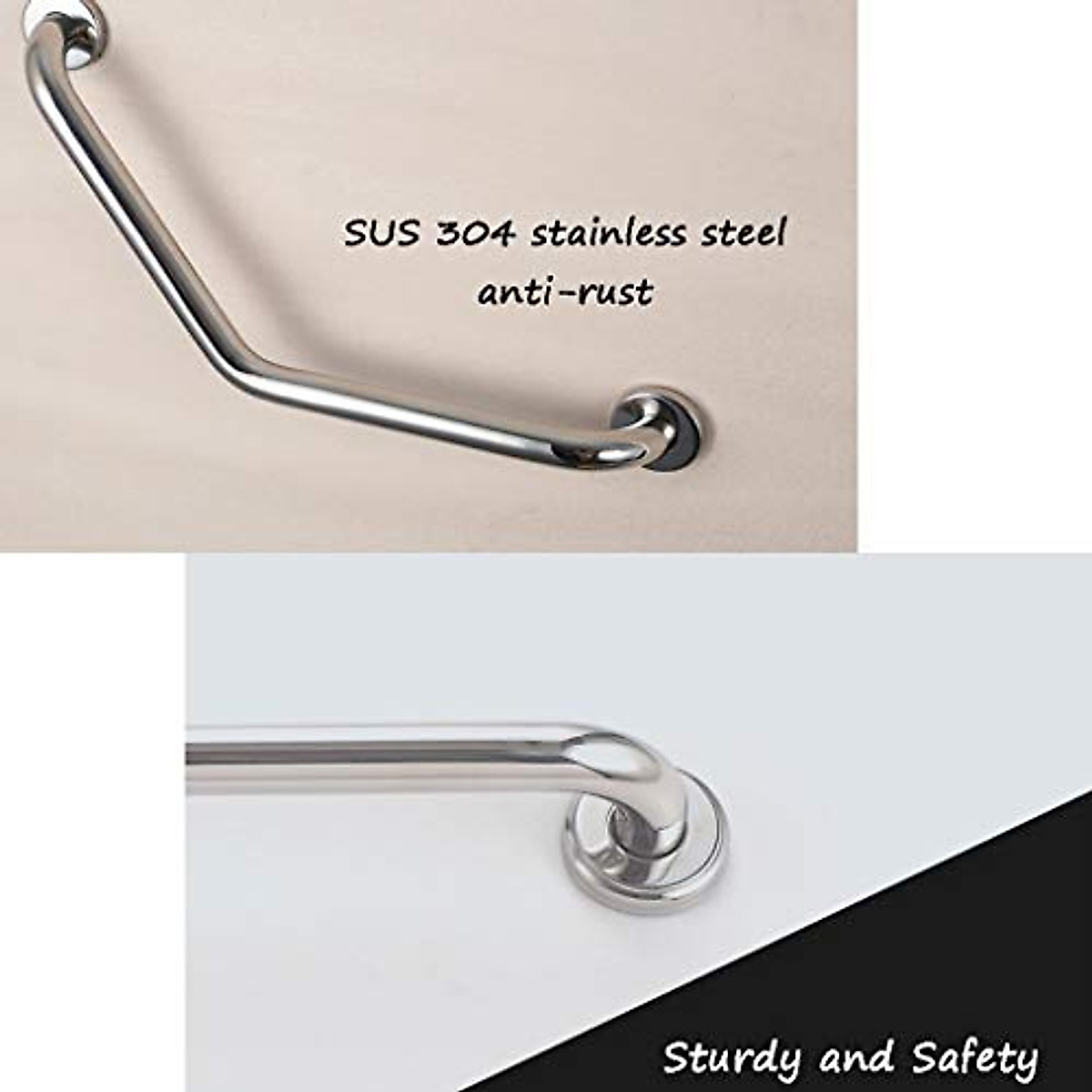 CRODY Bath Wall Attachment Handrails,Grab Bar Rails Bathroom Grab Bar, Wall-Mounted Straight Hair Towel Rack, Sturdy Stainless Steel Shower Safety Handle for Bathtub, Toilet, Bathroom, Kitchen