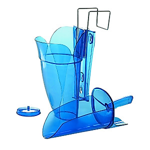 San Jamar Saf-T-Scoop Ice Scoop with Storage Caddy for Kitchens, Restaurants, And Fast Food, Plastic, 64 To 86 Ounces, Blue