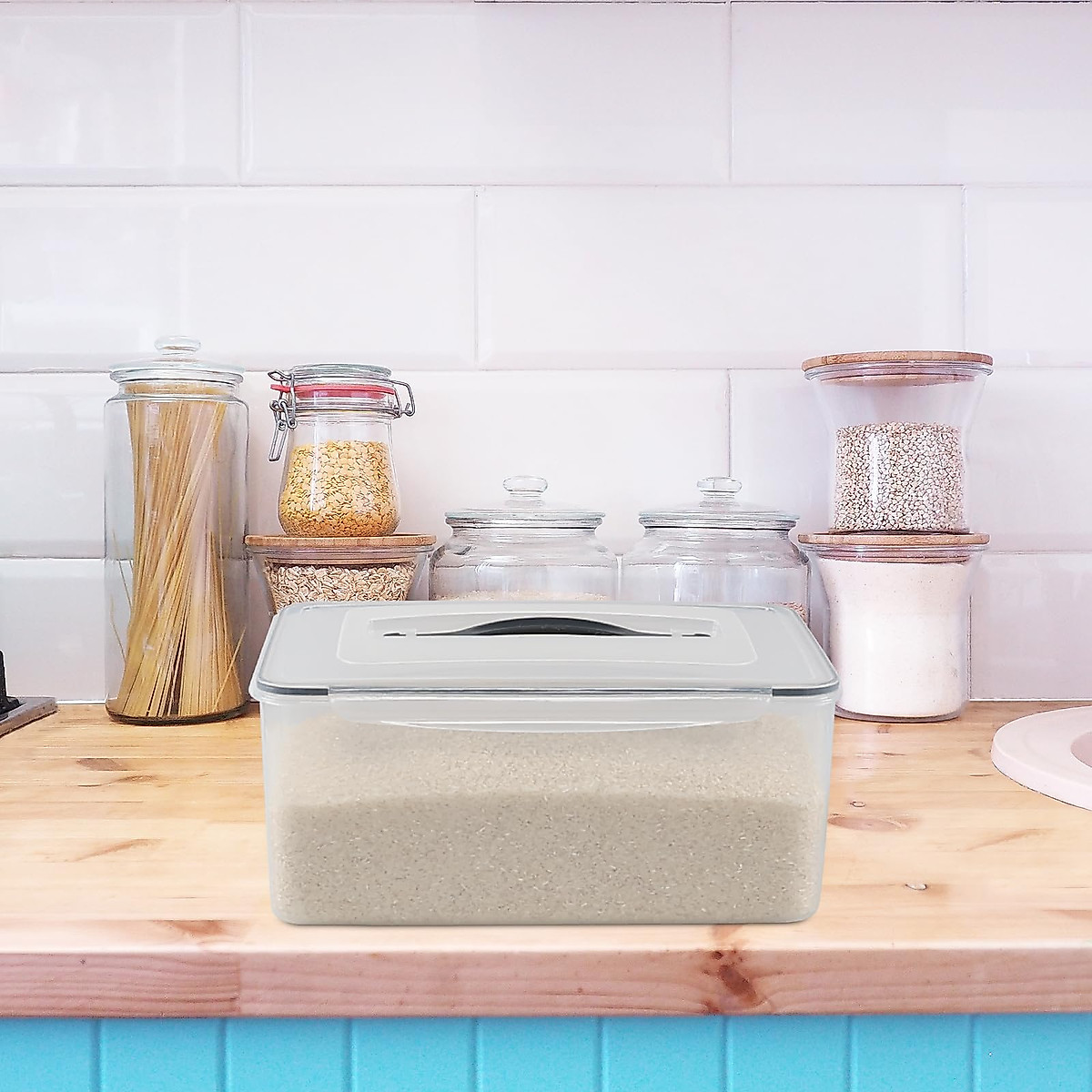 Gainhope 4 Packs Large Airtight Food Storage Containers with Silicone Gasket Sealing Lid, 16 L / 546 Oz, Plastic Storage Bins Boxes for Bread, Rice, Flour, Dog Cat Bird and Other Pet Food