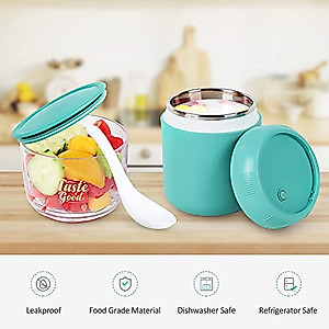 SCZYWL 14.5oz Stainless Steel Vacuum Insulated Food Jar,Insulated Soup Container for Hot & Cold Food Wide Mouth Bento Lunch Soup Container for Kids Adult,Leak Proof Food Jar with Spoon