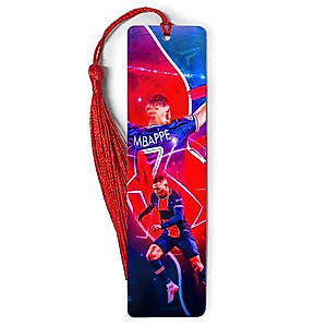 Bookmarks Ruler Metal Mbappe Measure Paris Reading Soccer Bookworm Bookography Tassels for Book Bibliophile Gift Reading Christmas Ornament Markers