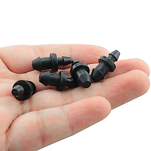 Ruiwaer 50pcs 1/4" Drip Tubing End Plugs for Home Garden Sprinkler Systems Drip Fitting, Double Barbed Goof Plugs for Drip Irrigation Drip Line Plug