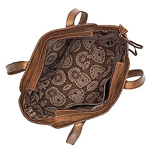 American West Leather Tote- Multi Compartment Carry on Bag (Blue Ridge Concealed Carry - Charcoal)