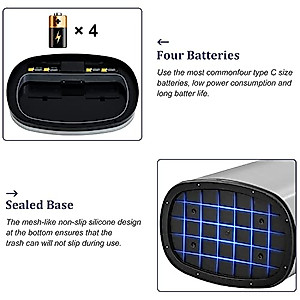 Trash Can 13 Gallon Automatic Kitchen Garbage Can Touch Free Stainless Steel Kitchen Trash Can with Lid, 50L High Capacity Electronic Touchless Sensor Trash Bin Garbage Bin Waste Bin, Silver