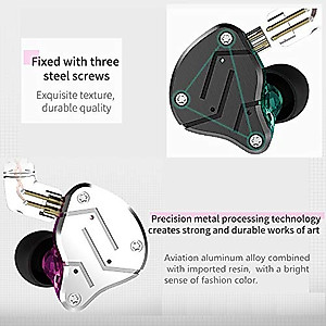 KZ ZSN Earphone in Ears Monitor with 1BA and 1DD, KZ High Fidelity in Ear Headphone Earbuds with 0.75mm 2 pin Cable, 1 Dynamic and 1 Balanced Armature Driver KZ Headphone (Black, NO Mic)