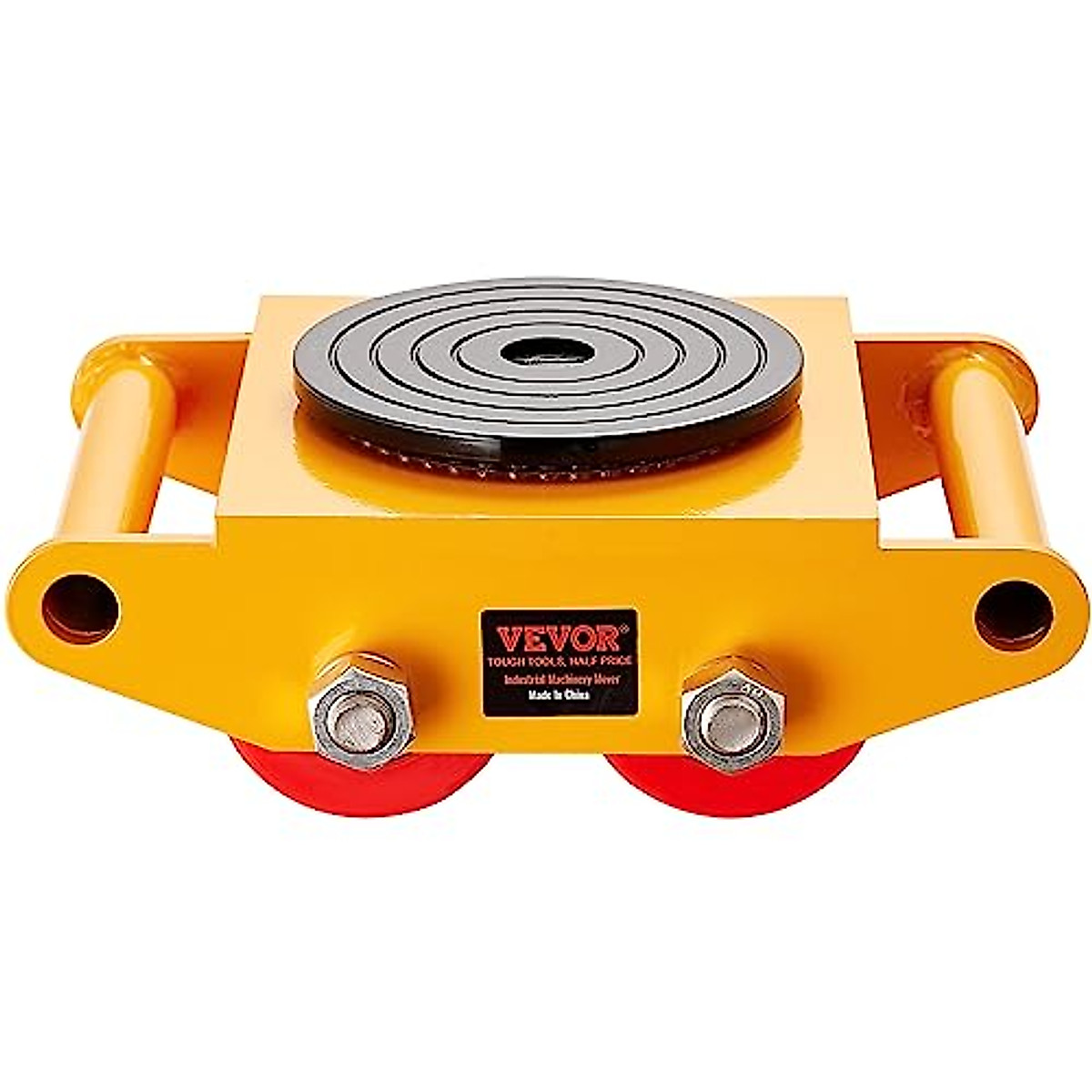 VEVOR Machinery Skate Dolly, 13,200 LBS/6T Industrial Machinery Mover, Heavy Duty Carbon Steel Machinery Moving Skate with 4 PU Wheels and 360° Rotation Non-Slip Cap for Warehouse, Workshop, Factory