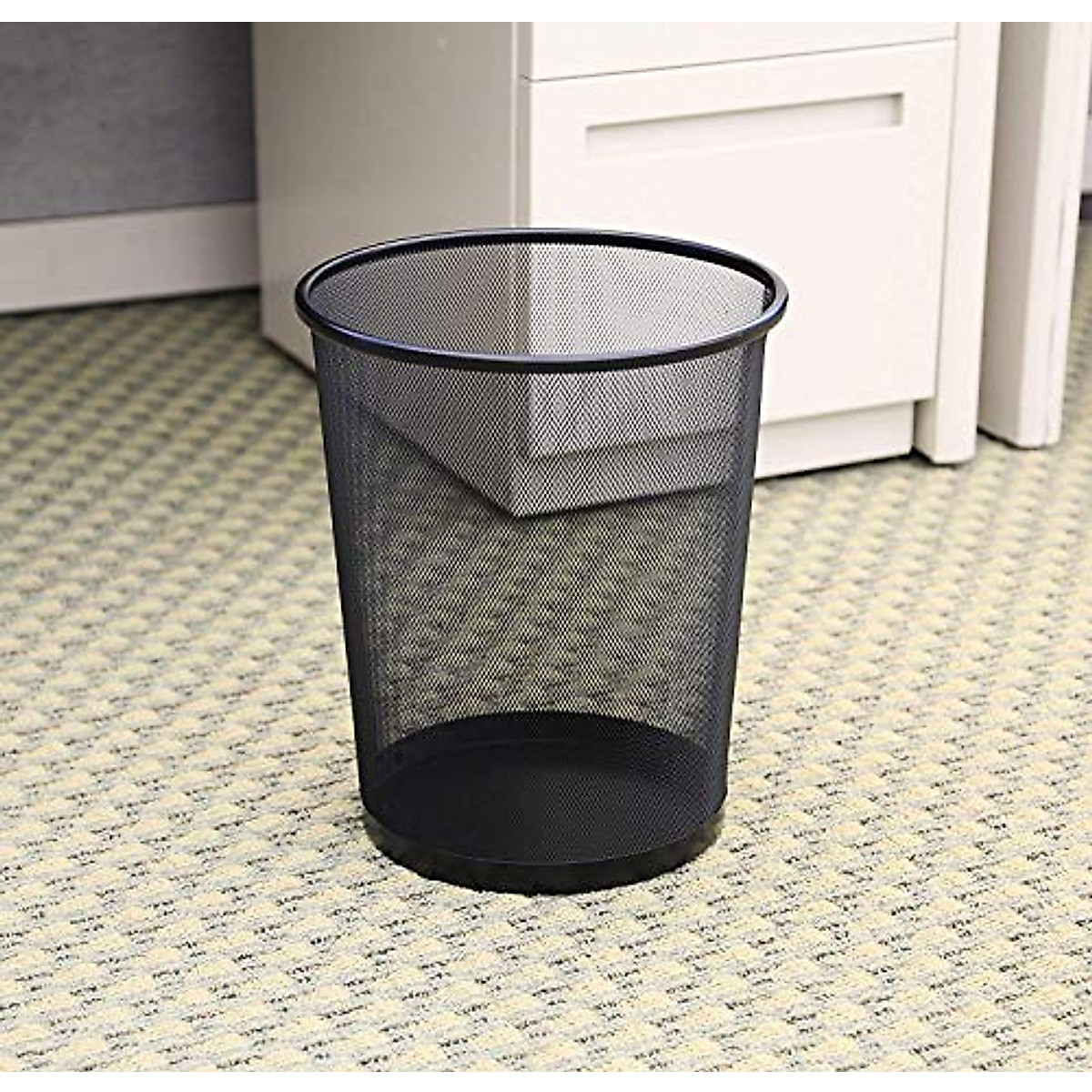 WhopperIndia Small Trash Can Round Mesh Waste Basket for Bathroom, Bedroom, Office and More, Wastebasket for Narrow Spaces, 4 Gallon Capacity