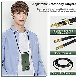 Caka Compatible with iPhone 13 Pro Max Clear Case, Compatible with iPhone 13 Pro Max Case with Strap Crossbody Adjustable Neck Lanyard Case Phone Cover Designed for iPhone 13 Pro Max 6.7”-Clear