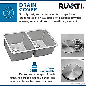 Ruvati 28-inch Undermount Kitchen Sink 50/50 Double Bowl 16 Gauge Stainless Steel - RVM5077