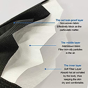 T·IMTEX Disposable 3 Ply Face Mask with Elastic Ear loops, Breathable and Comfortable Protective Masks with Melt-Blown Fabric for Filtering the Particulate Matter in the Air Pollution (Black)