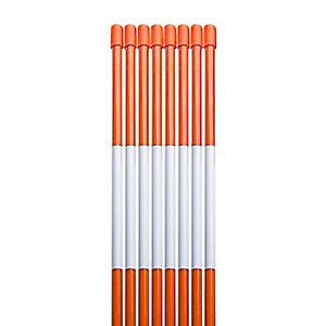 Sunnyglade 100PCS 48 Inch Driveway Marker 5/16 Inch Dia Reflective Driveway Poles Fiberglass Snow Stakes with Reflective Tape for Easy Visibility at Night