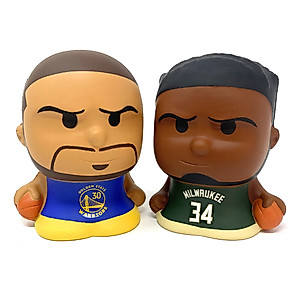Party Animal Jumbo Squeezy Surprise! One (1) Giant Capsule SqueezyMates NBA Figure, Multi, 5'' Tall