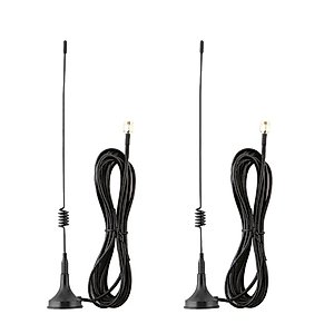 Tonton 2 Pack 10ft 7dBi WiFi Antenna Extension Cable with Magnetic Base for IP Wireless Security Camera and CCTV Wireless Camera System