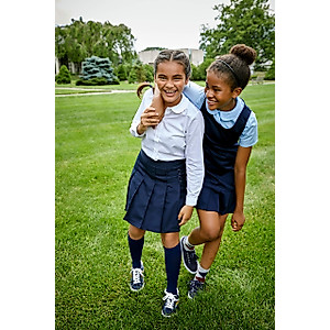 French Toast Big Girls' Two-Tab Pleated Scooter, Navy, 8