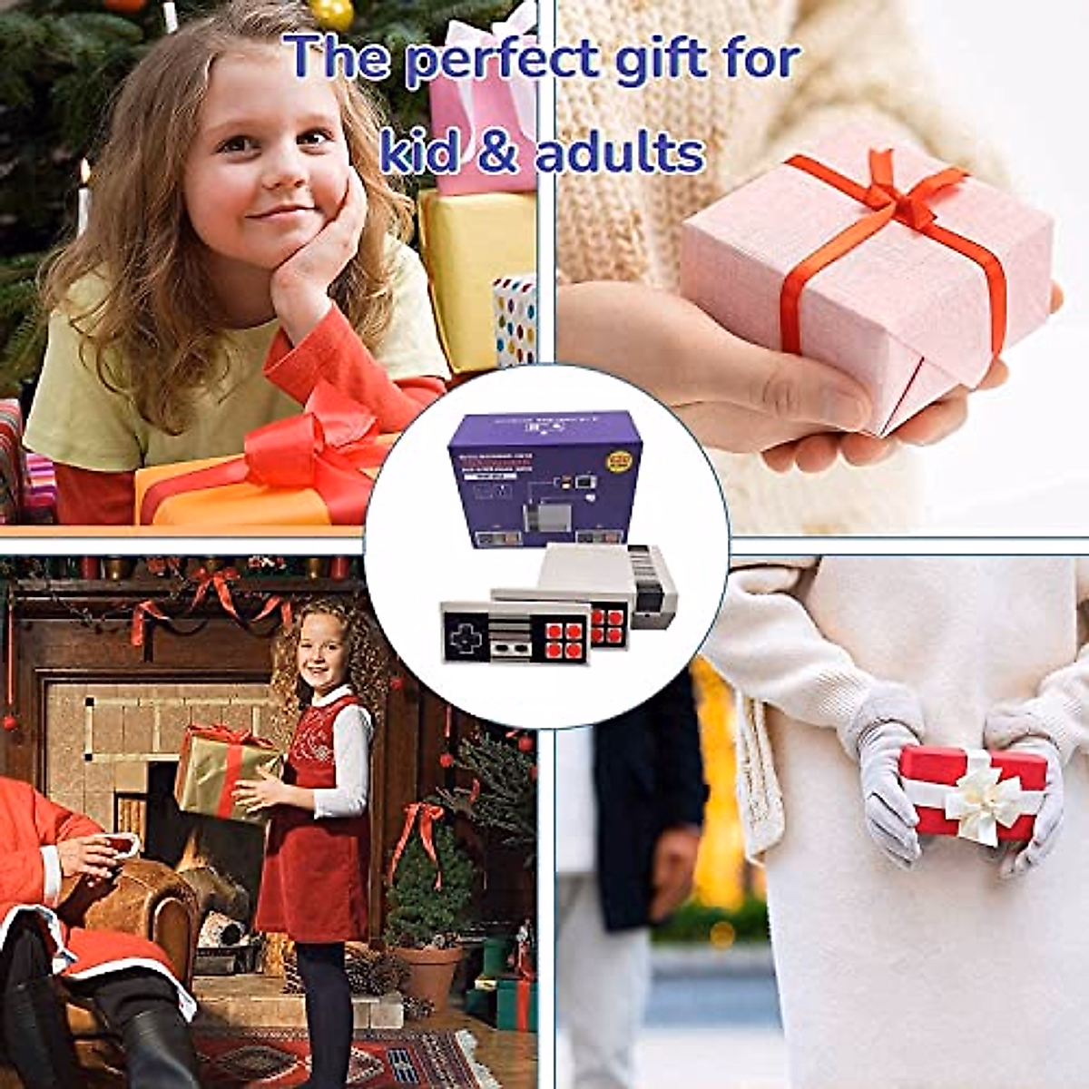 Retro Game Console, Mini Classic Game System with 2 Classic Wireless Controllers and Built-in 620 Games, RCA Output Plug & Play Childhood Mini Classic Console, Birthday Gifts.