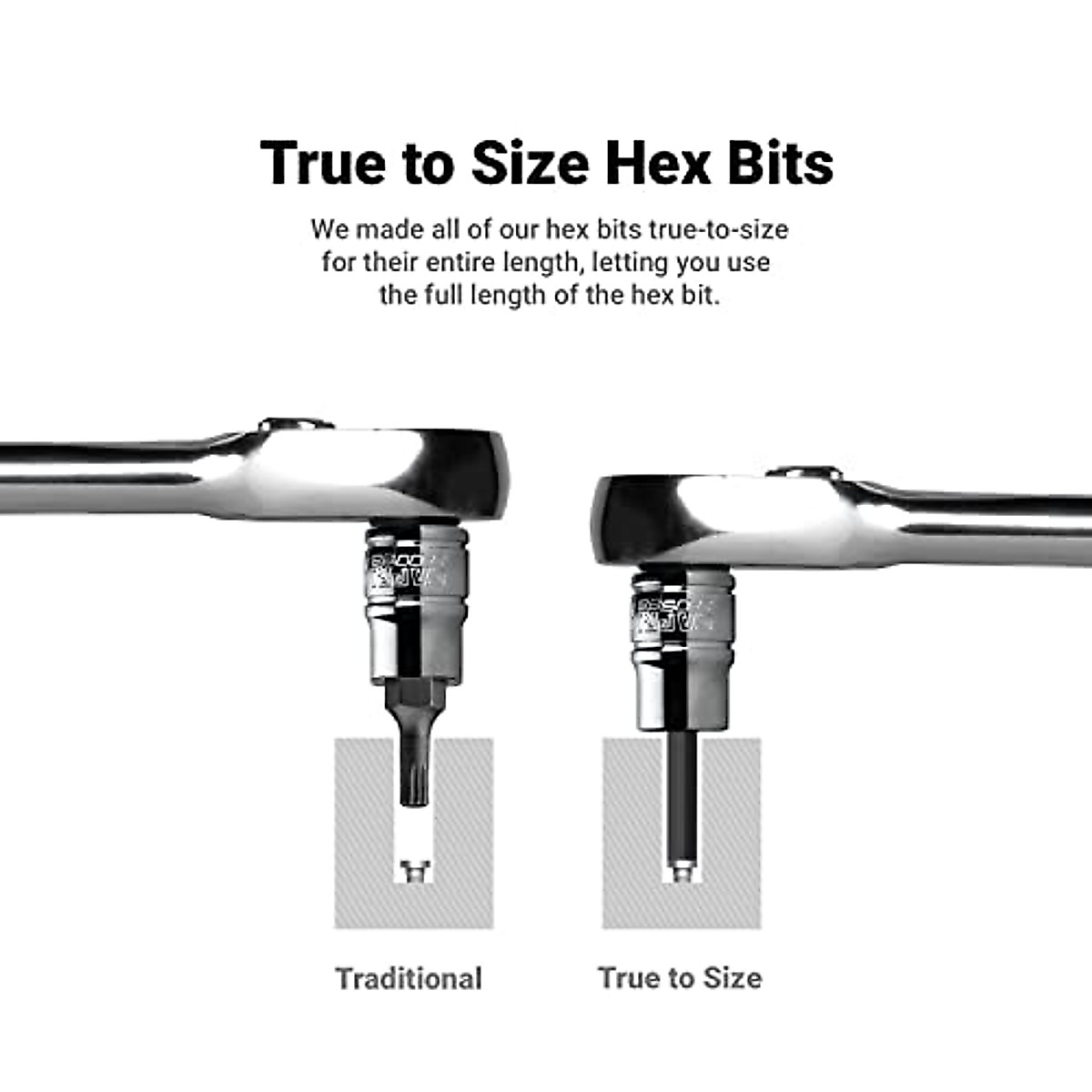 Capri Tools - 3-0606 Long 5 mm Hex Bit Socket, 1/4-Inch Drive, Metric