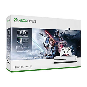 Xbox One S 1TB Star Wars Jedi Console Bundle - Digital download of Star Wars Jedi game - White Controller & Xbox One S Console - 8GB RAM 1TB HDD - Custom AMD Octa-core CPU - 4K Blu-ray & Strea