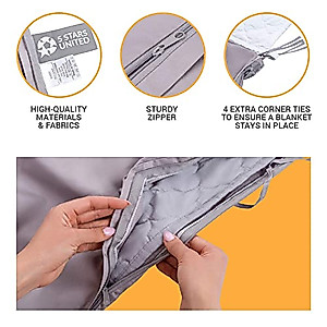 5 STARS UNITED Weighted Blanket Cover – 41”x60”, Grey, Bamboo Dual-Sided - Removable Duvet Cover Only