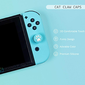 LeyuSmart Cat Paw Thumb Grip Caps for Nintendo Switch/OLED/Switch Lite, Joystick Cap Soft Silicone Cover for Joy-Con Stick,4Pcs (Animal Crossing)
