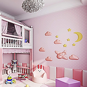 VEDHAA 3D Anti-Collision Wall Padding for Kids, Peel and Stick Upholstered Wall Panels, Queen Headboard, Playroom Decorative Protection Panel, Pack of 2 Panels Sized 23.6” X 11.8” (Pink)