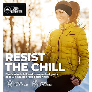 Tough Headwear Fleece Ear Warmer Headband For Women & Men, Winter Headband, Running Ear Muffs, Ear Covers for Cold Weather