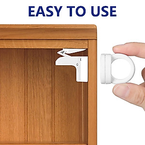 Adhesive Baby Proofing- Child Safety Magnetic Cabinet Locks - Works with Most Cabinets and Drawers - No Drilling Installation - (4 Locks and 1 Keys)