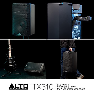 ALTO TX310 – 350W Active PA Speaker with 10" Woofer for Mobile DJ and Musicians, Small Venues, Ceremonies and Sports Events, Black