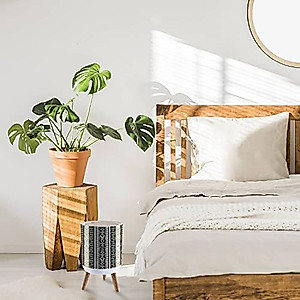 Trash Can with Lid Seamless Based on Ornament Paisley Bandana Print Vintage Style Silk Wood Small Garbage Bin Waste Bin for Kitchen Bathroom Bedroom Press Cover Wastebasket 7L/1.8 Gallon