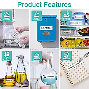 NineLeaf 6 Pack Compatible for Brother P-Touch Label Maker 18mm TZ TZe Tape TZe 241 TZe241 TZ241 TZ 241 Black on White 3/4 Inch 0.7'' Label Tape for PT-D400 PT-D600 PT-D400AD PT-P710BT PT-E550W P700