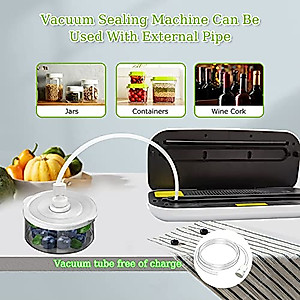 Sifxouped Vacuum Sealer Machine,20 Pcs Vacuum Sealer Bag,Led Display Vacuum Sealers,Household Small Vacuum Sealing Machine,Suitable for Dry, Moist,Oily and Soft Food Storage (White)