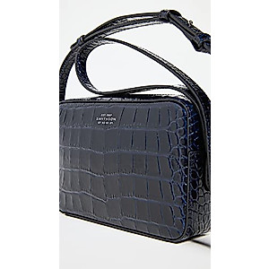 Smythson Women's Small Camera Bag, Navy, Blue, One Size