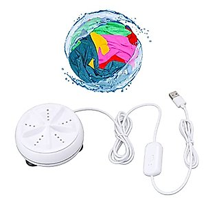 Mini Washing Machine, Ultrasonic Low Noise Dryer Washer, Compact Laundry Washer with USB Charging, Quite Mini Washer, Small Cleaning Machine for Underwear Socks