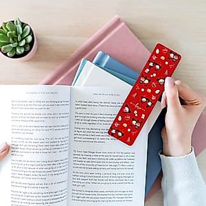 Bookmarks Metal Ruler Pucca Bookworm Bookography Measure Reading Tassels for Book Bibliophile Gift Reading Christmas Ornament Markers