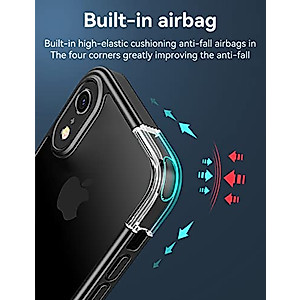 Quikbee iPhone XR Case, Non-Slip, Crystal Clear, Military Grade Drop Protection, Slim & Thin - 6.1 Inch (Black)