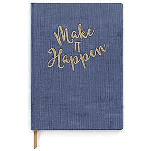 DesignWorks Ink Cloth Bound Personal Journal, Blue - Make it Happen
