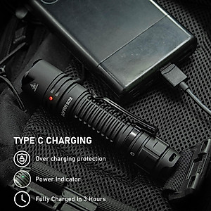 sofirn SC28 Rechargeable Flashlight, Tactical Flashlight 2800 High Lumens with 6 Modes, Bright USB C LED EDC Flash Light IPX8 for Camping, Emergency, Hunting, Repair, Night Work, Outdoor, Hiking