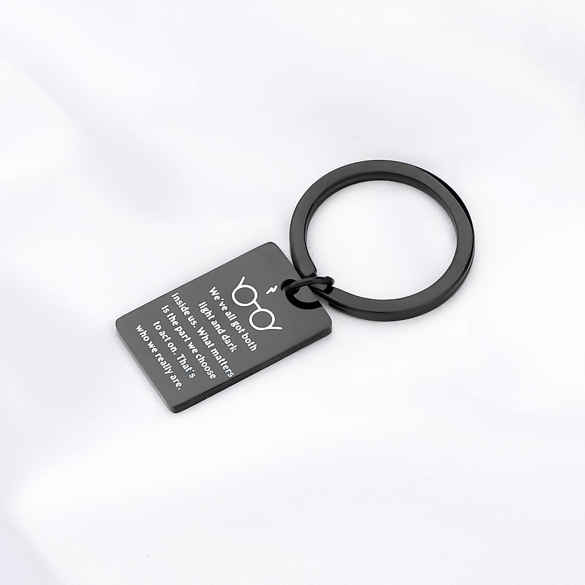 Sirius Black Quote Keychain Book Lover Gifts Inspirational Keychain Gift What matters is the part we choose to act on(black)