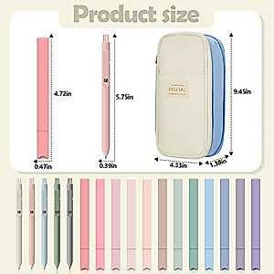 Henoyso 18 Pcs Aesthetic Bible Study Supplies Include Big Capacity Pen Bag with Zipper 12 Pcs Chisel Tip Bible Highlighters 5 Pcs Quick Dry Retractable Black Ink Pens for School Office(Light Blue)