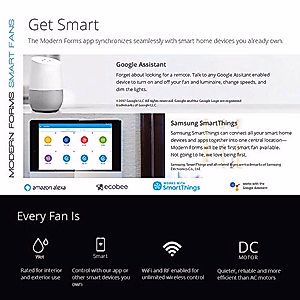 Vortex Smart Indoor and Outdoor 3-Blade Ceiling Fan 60in Automotive Silver with Remote Control works with Alexa, Google Assistant, Samsung Things, and iOS or Android App