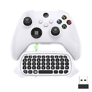 Controller Keyboard for Xbox Series X/S, Wireless 2.4G Ergonomic USB Gamepad Keypad QWERTY Chatpad with Audio and Headset Jack for Game Live Chat Compatiable with Xbox Series S/Series X/One/One S