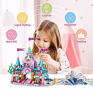 LUKAT Building Toys for Girls Age 6 7 8 9 10 11 12 Year Old, 568pcs Princess Castle STEM Construction Toys Set, 25 Models Educational Toys for Kids Building Blocks Kit Gifts for Birthday Christmas